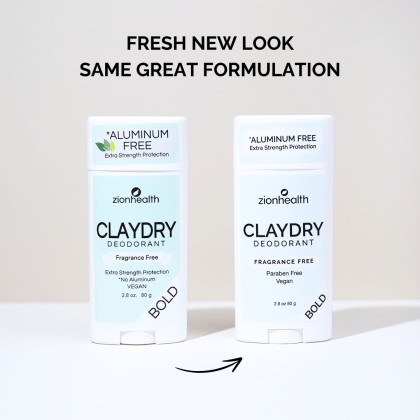 CLAYDRY™ BOLD Fragrance Free Aluminum-Free Natural Deodorant