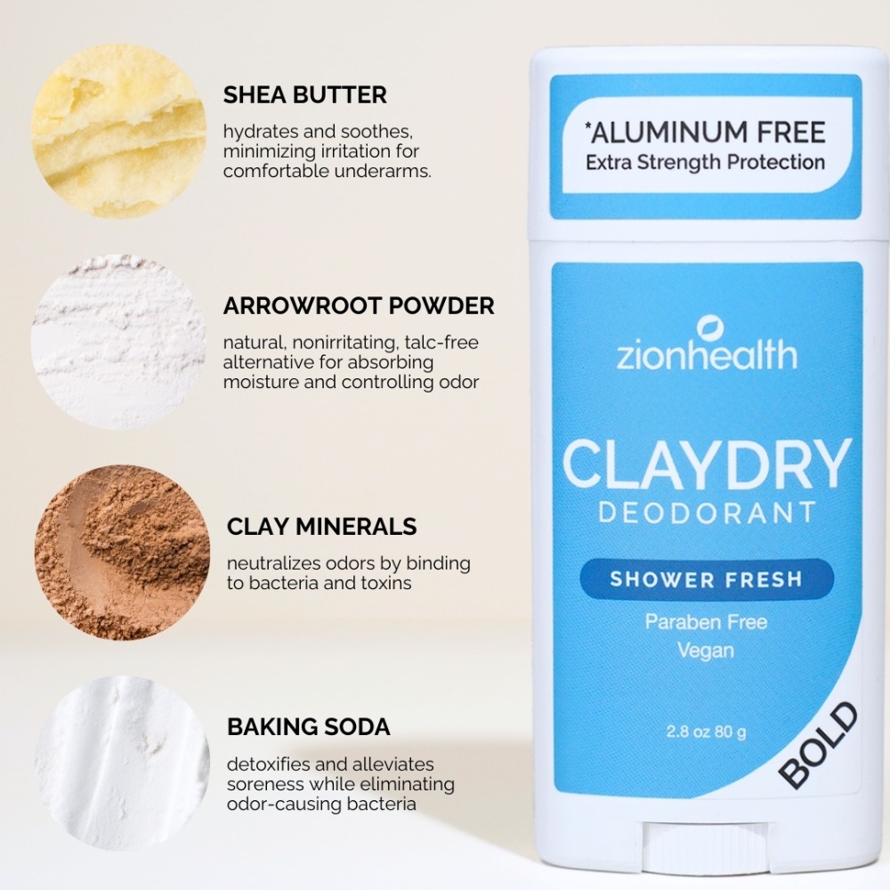 Clay Dry Bold - Shower Fresh Deodorant 2.8oz. | Zion Health | ADAMA ...