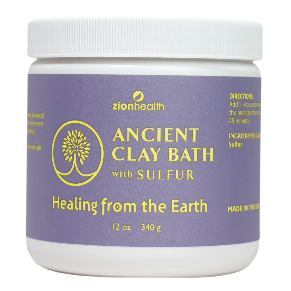 Ancient Clay Bath - Sulfur 12oz 100% Natural | Zion Health | ADAMA Minerals