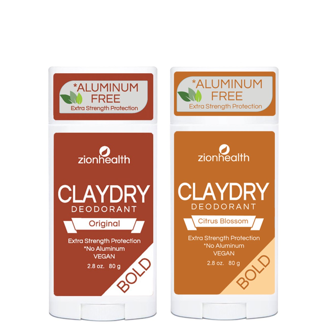 CLAYDRY™ BOLD Vegan Deodorant - Citrus Blossom + Original Deodorant Duo ...